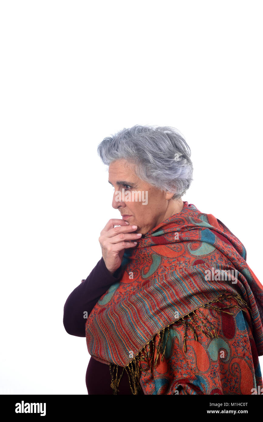 portrait of a senior woman thinking Stock Photo - Alamy