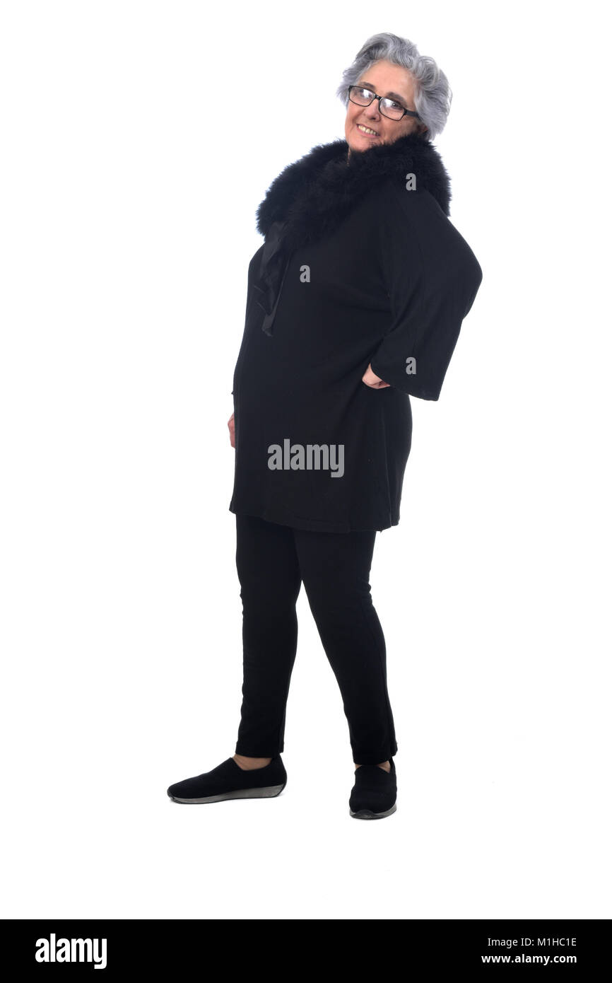 Profile view beautiful senior woman Cut Out Stock Images & Pictures - Alamy