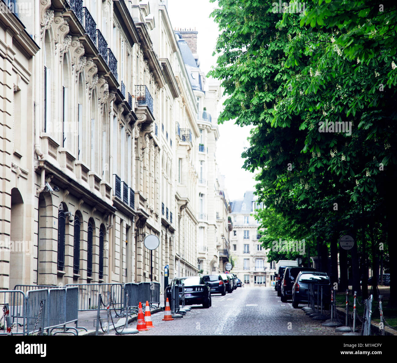 houses on french streets of Paris. citylife concept, black balco Stock ...