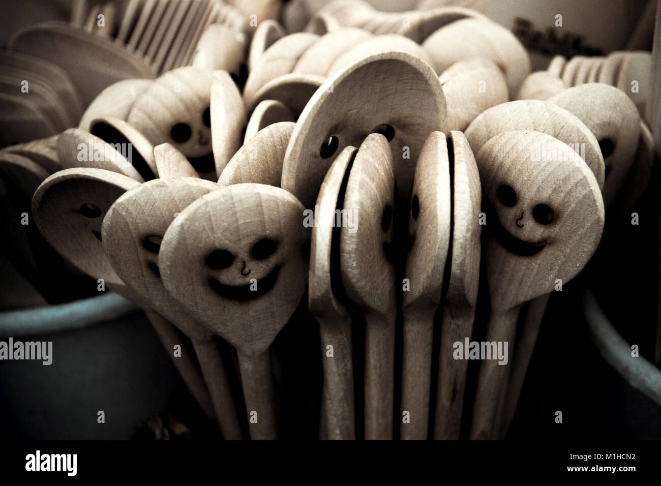 Carved wooden spoons hi-res stock photography and images - Alamy