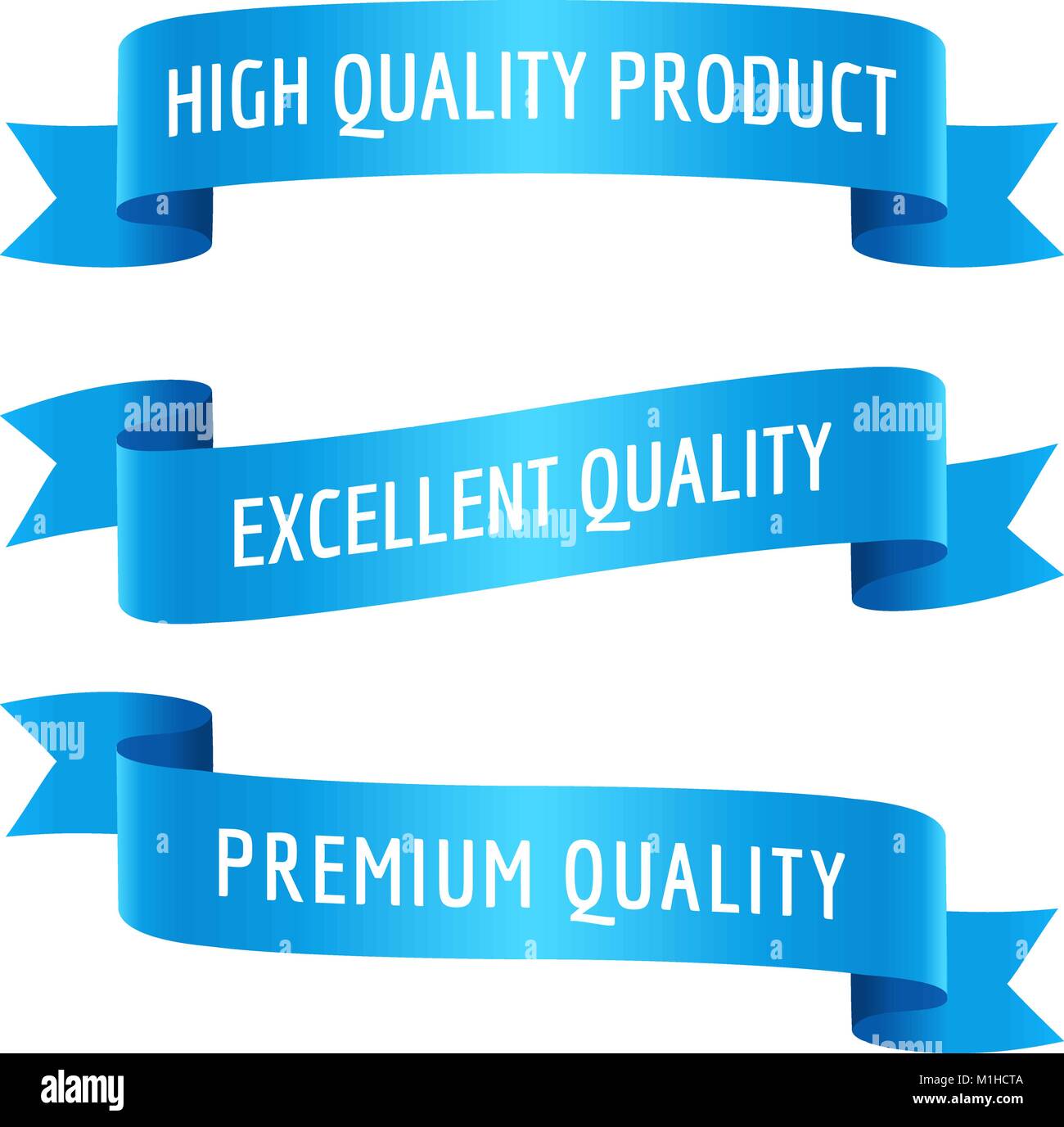 Blue ribbons with text set Stock Vector Image & Art - Alamy