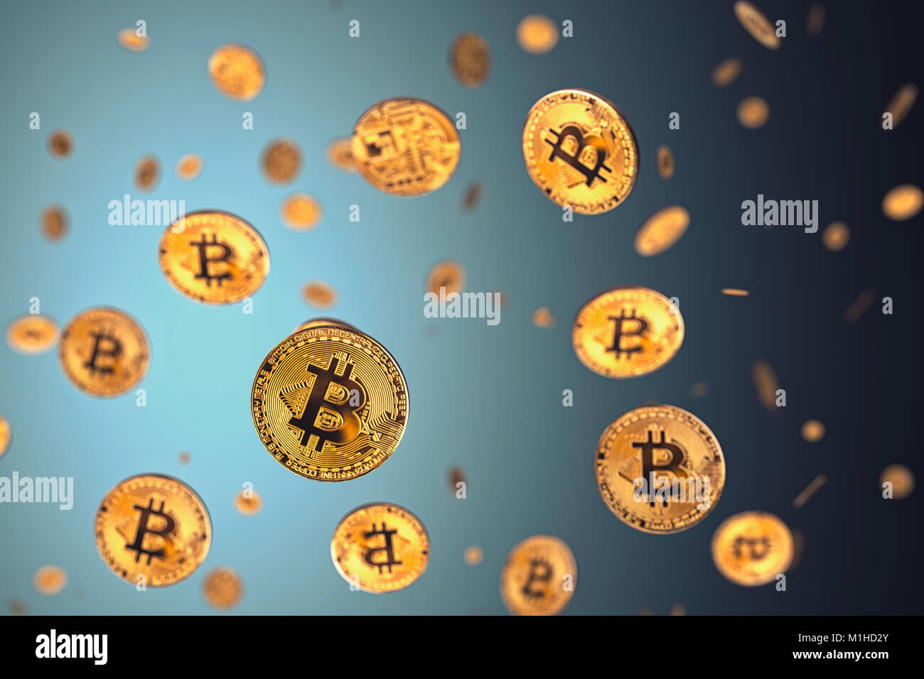 3d rendering of abstract bitcoin models background Stock Photo - Alamy