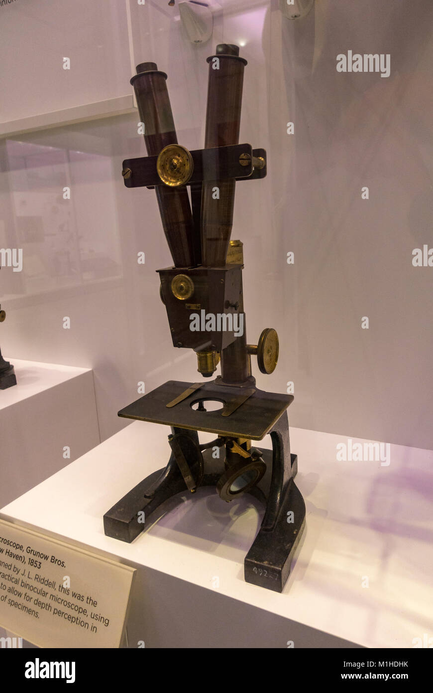 Grunow Bros (New Haven) binocular microscope designed by J.L. Riddell ...