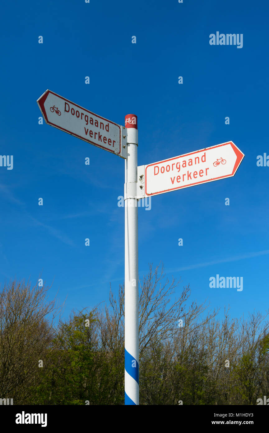 Typical Dutch sign board for bikers Stock Photo - Alamy
