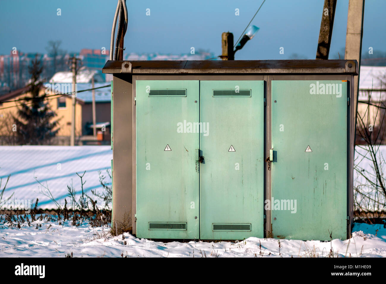 Transformer cabinet for electricity change. Outdoor electric control ...