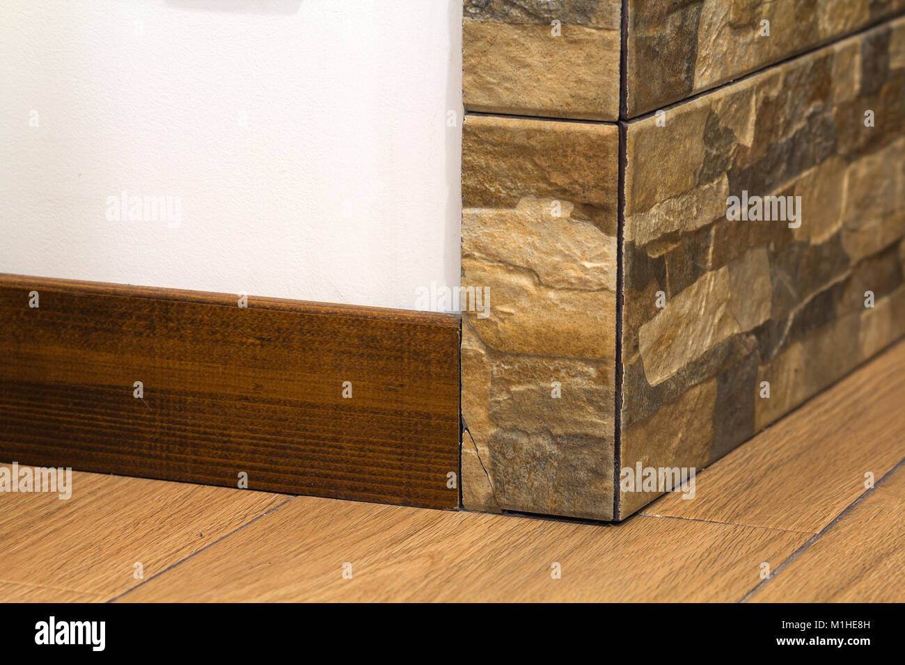 Wooden floor plinth. Interior details. Loft style Stock Photo - Alamy