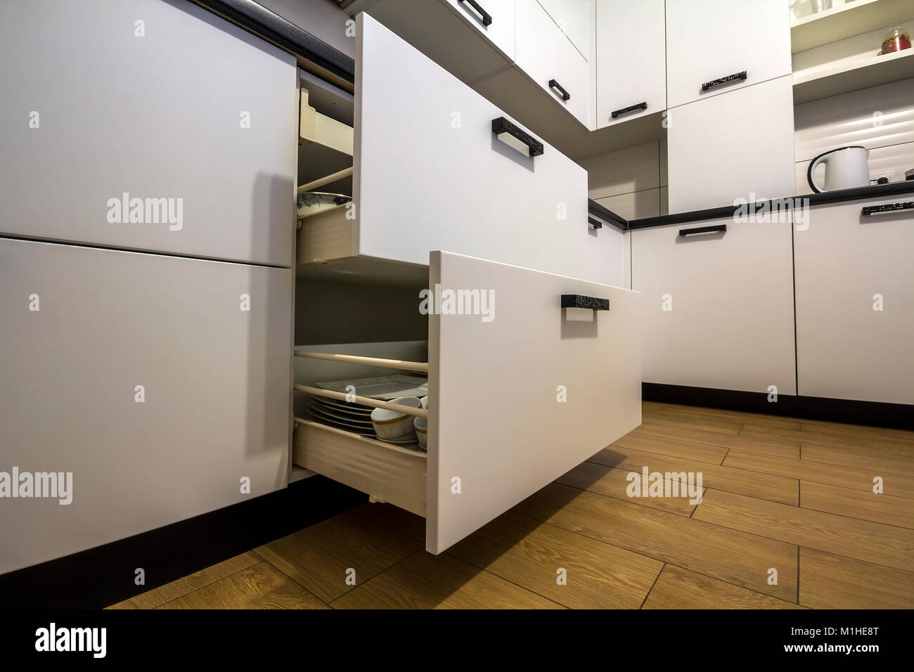 Kitchen drawer open details hi-res stock photography and images - Alamy