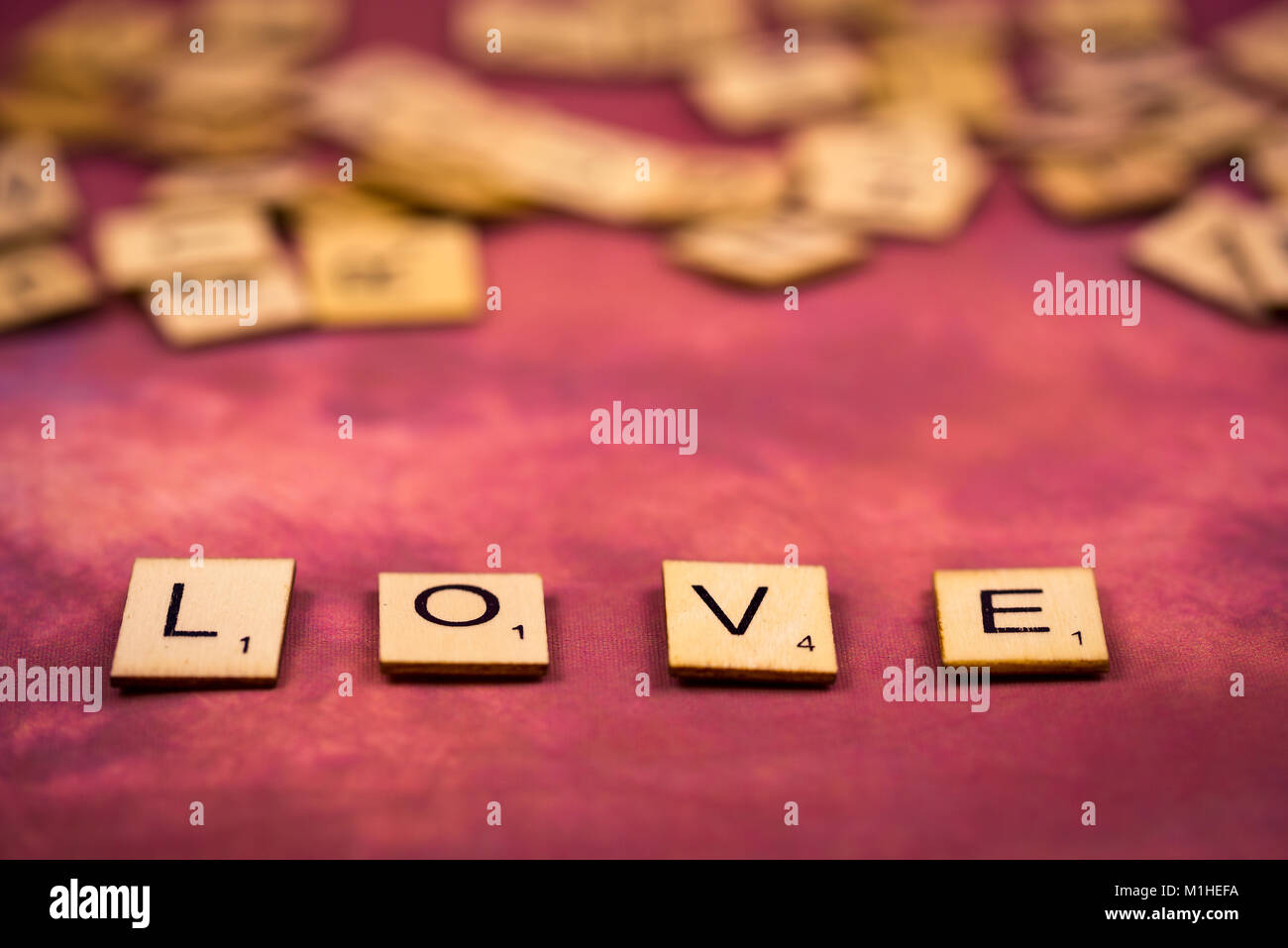 Concept of Alphabet wooden letters with letters forming word : Love ...