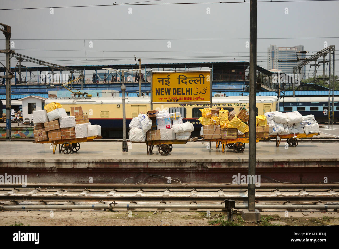 The New Delhi railway station Stock Photo - Alamy