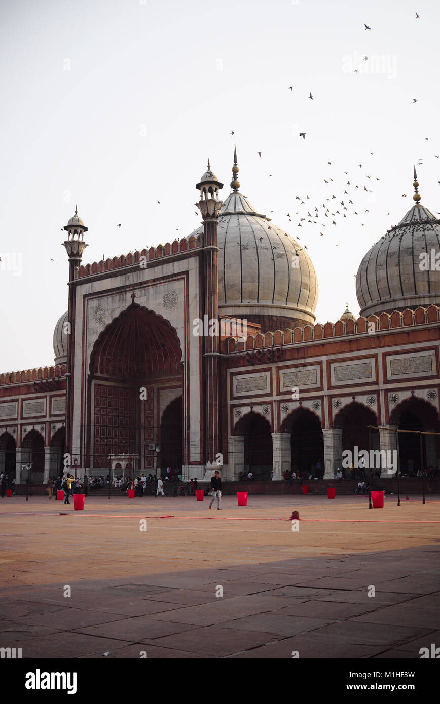 The large, square courtyard of one of India's largest mosques during a ...