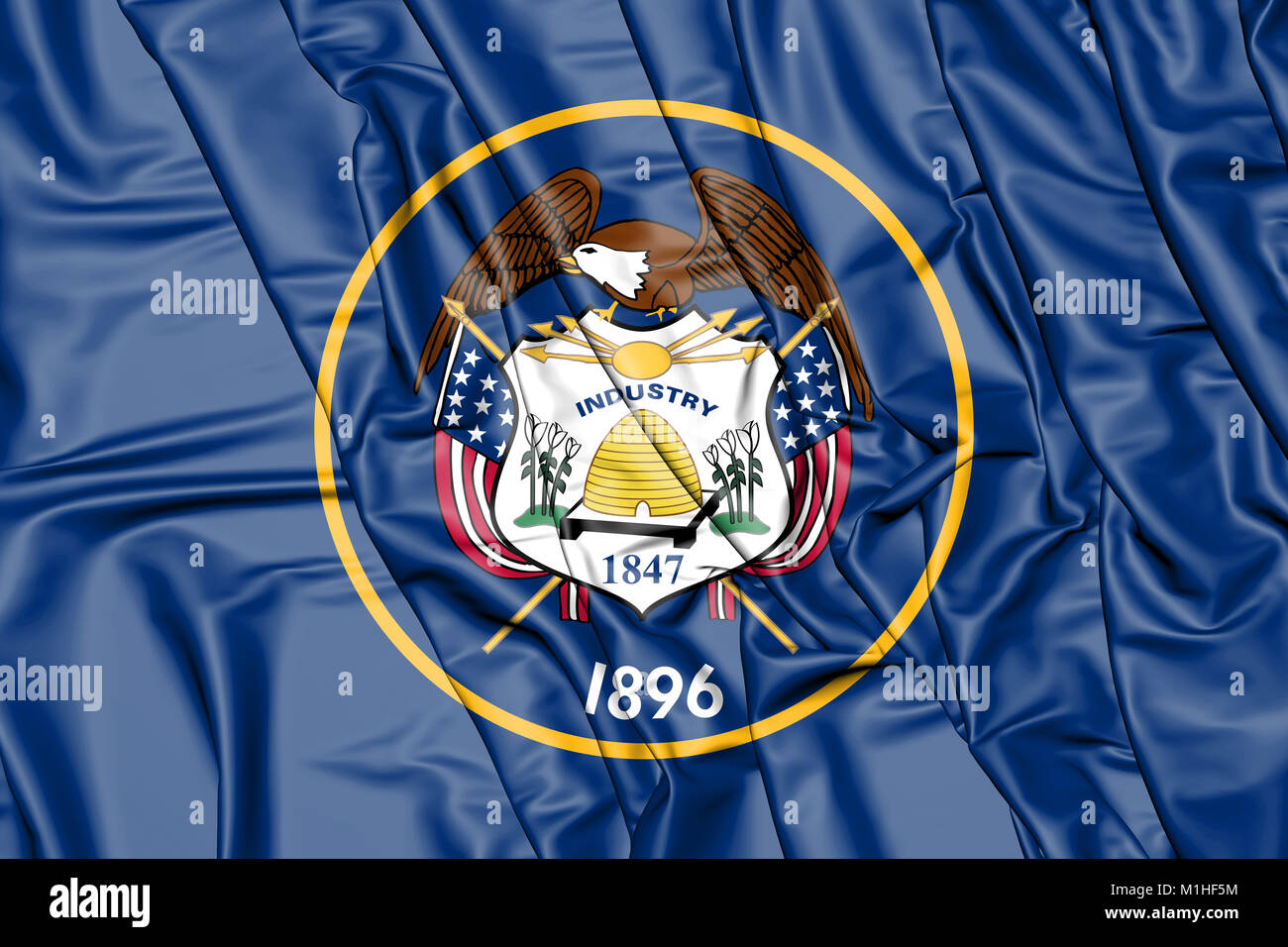 3D Flag of Utah, USA. 3D Illustration Stock Photo - Alamy