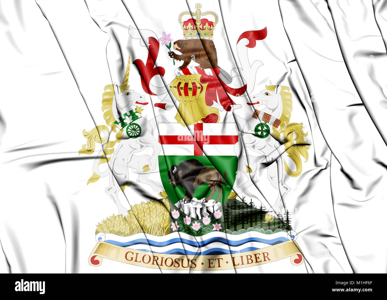 Manitoba Coat of Arms, Canada. 3D Illustration Stock Photo - Alamy