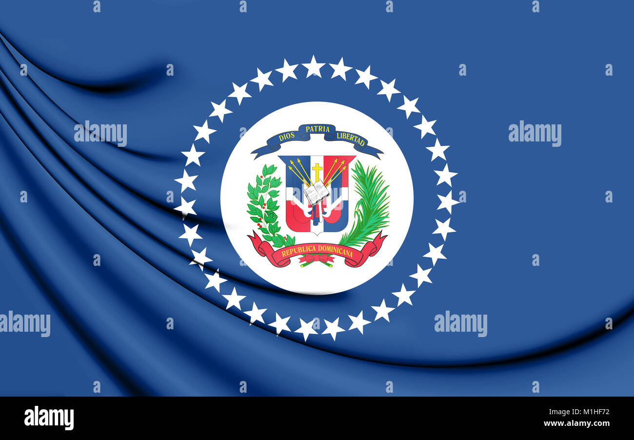 Naval Jack of the Dominican Republic. 3D Illustration Stock Photo - Alamy