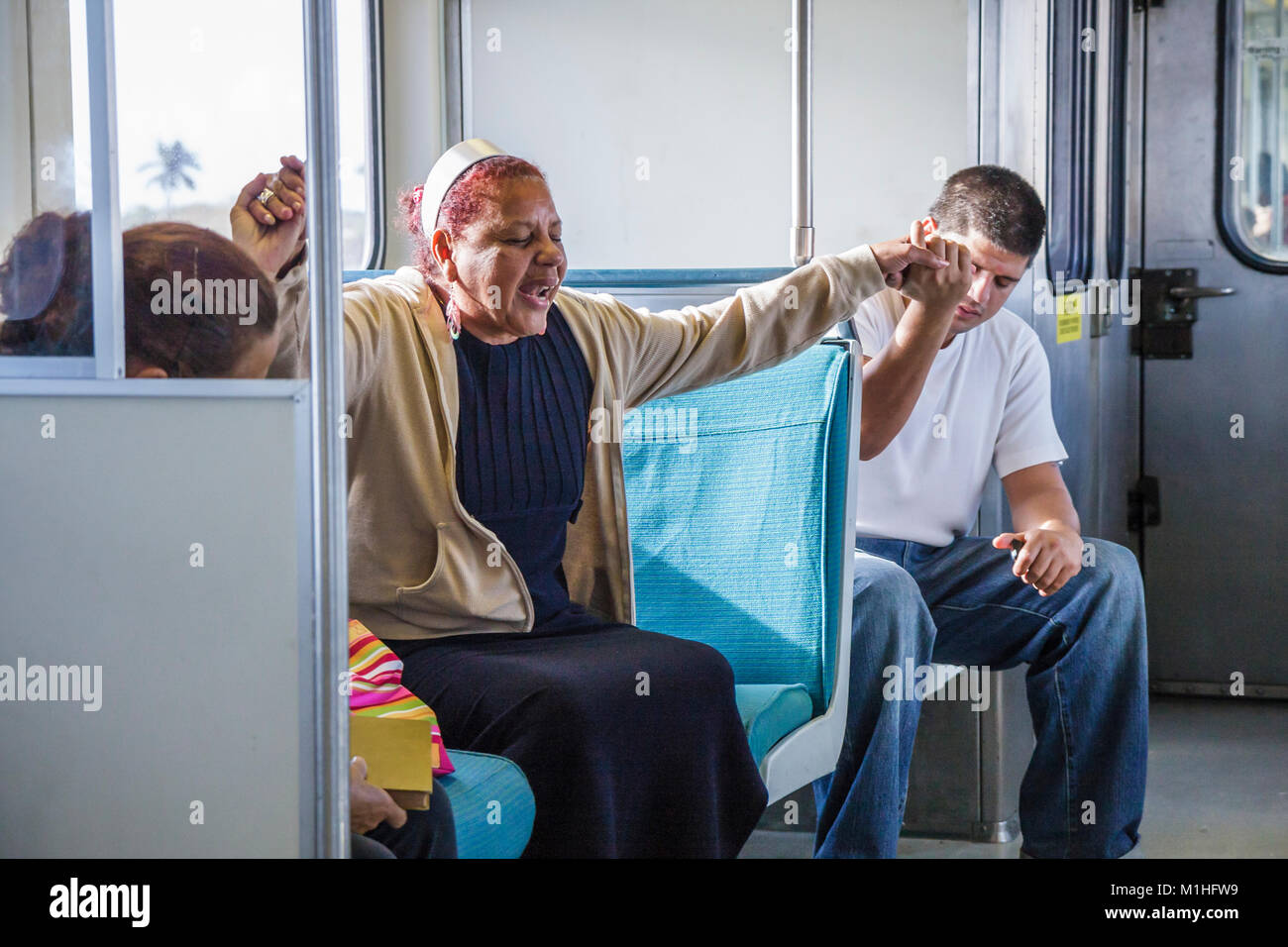 Miami Florida,Metrorail,train,public transportation,passenger ...