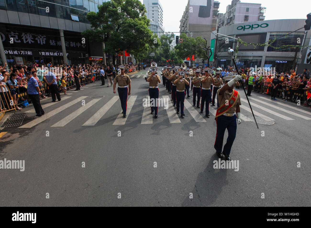 The U S Marine Corps Forces Pacific Band Performs During The Opening