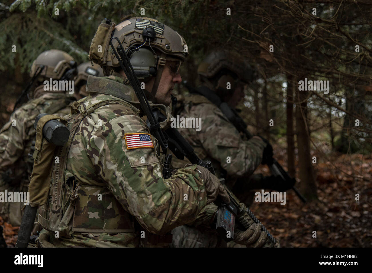 U.S. Special Forces Soldiers provide security during a training event ...