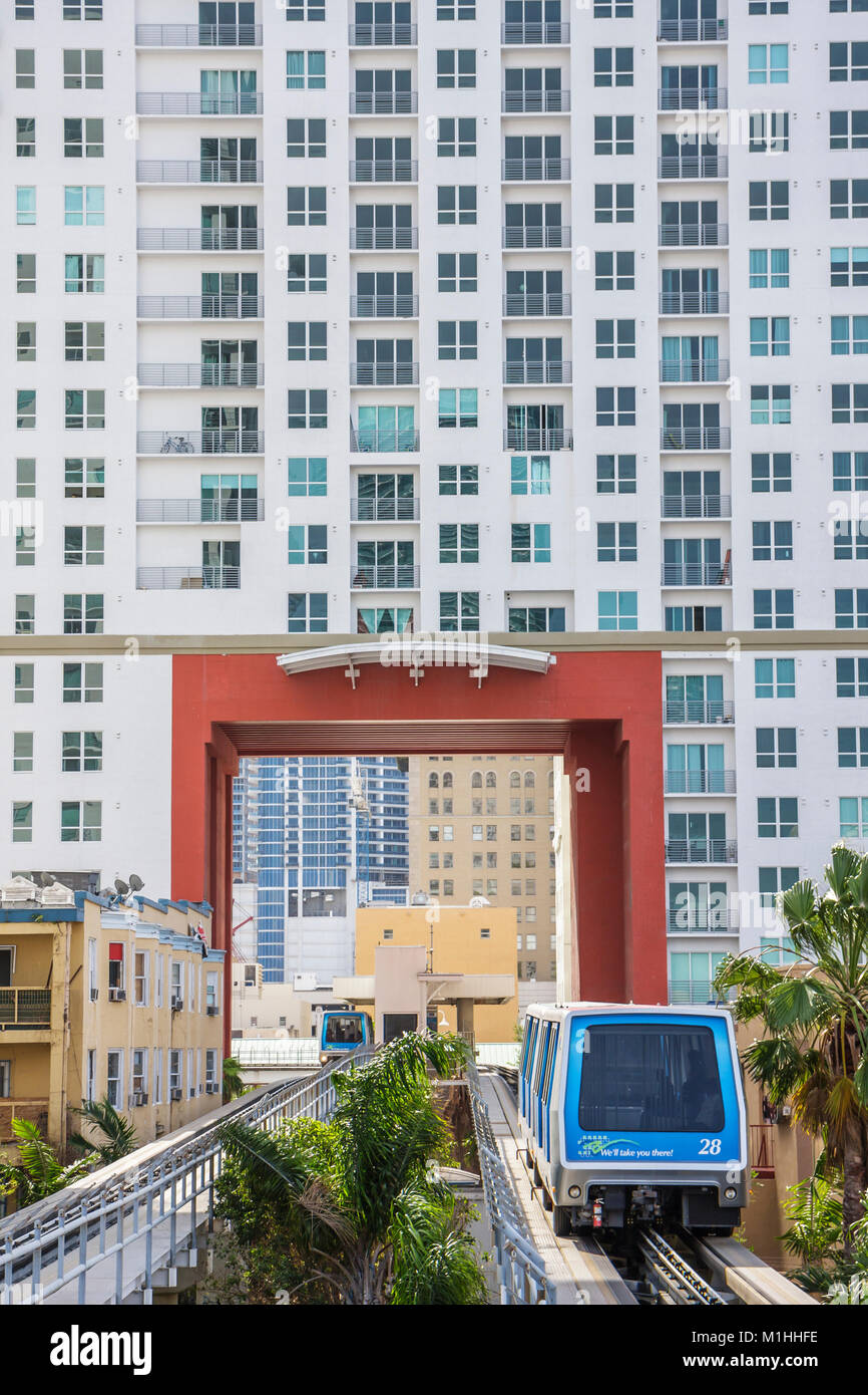 Miami Florida,College Station,Metromover,rail,high rise skyscraper ...