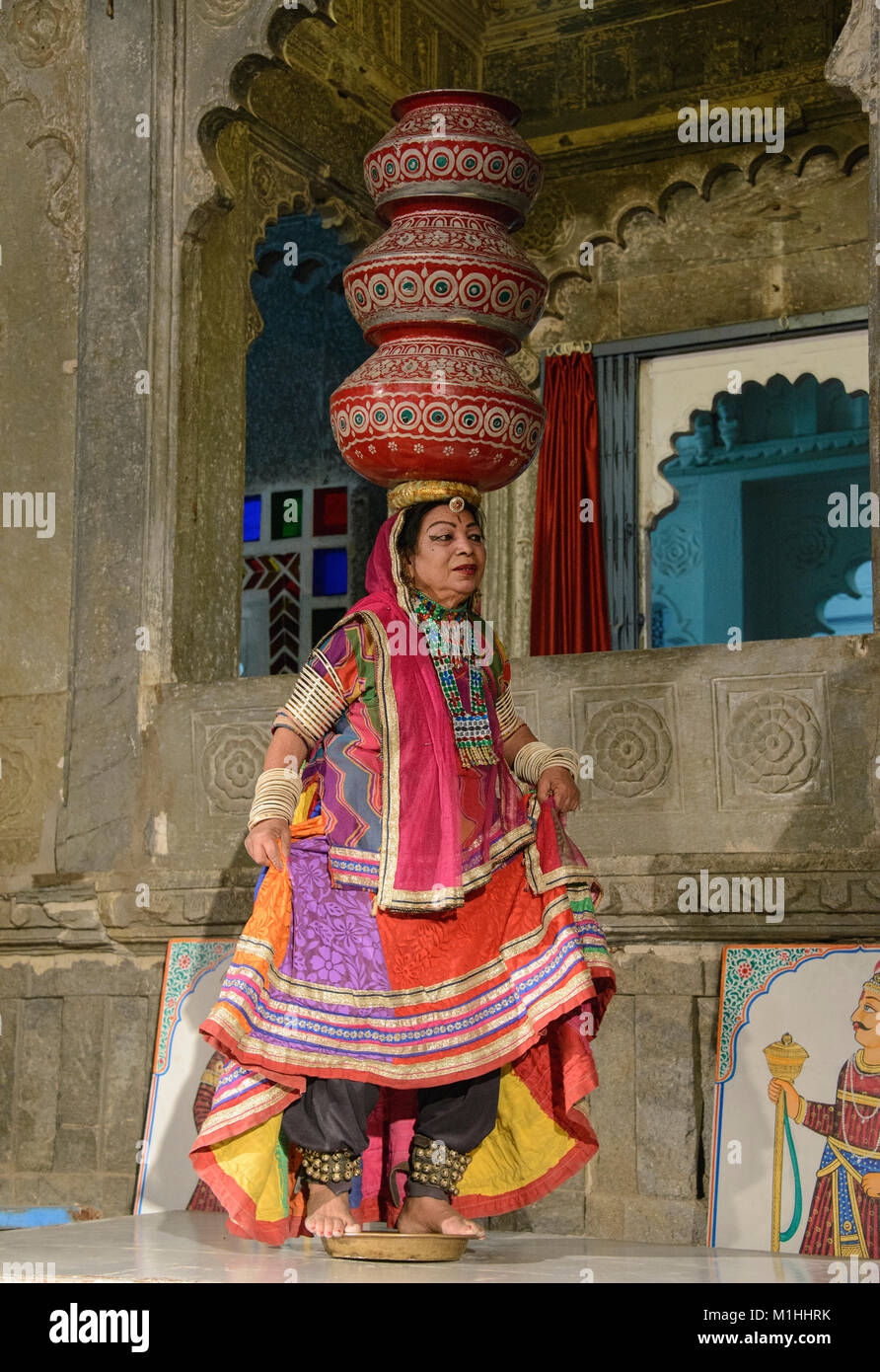 Famed Bhavai dance, celebrating women's efforts to carry water in the ...