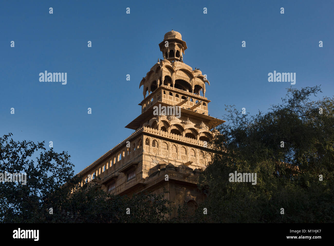 The Tazia Tower in the Badal Palace, Jaisalmer, Rajasthan, India Stock ...