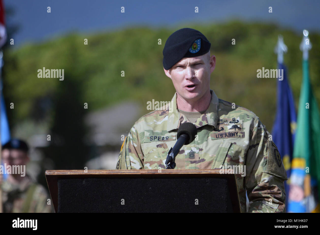 Command Sgt. Maj. Michael J. Spear, incoming senior enlisted advisory ...