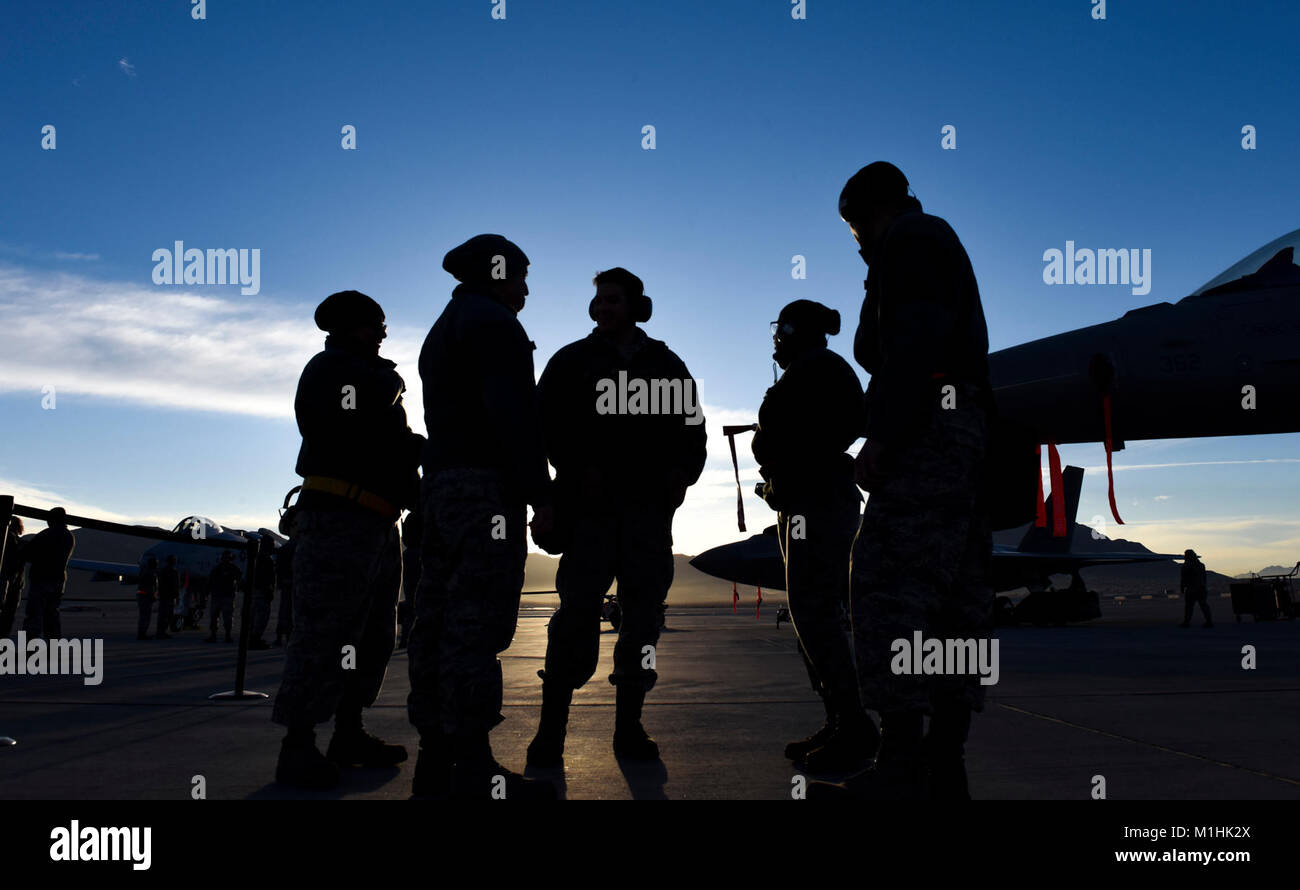 Airmen from the 57th Maintenance Group discuss their performance during ...