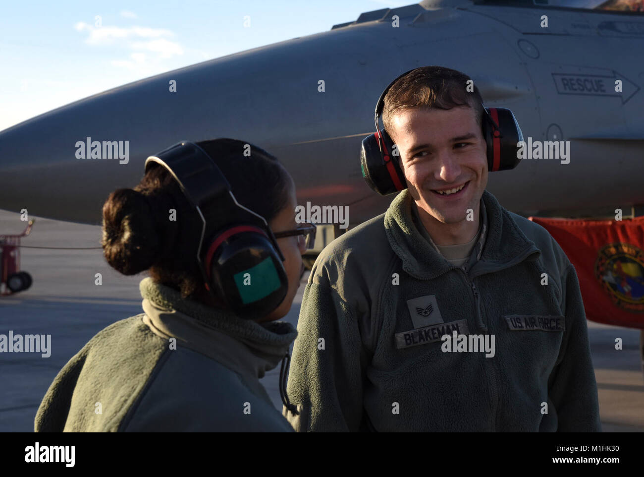 Airmen from the 57th Maintenance Group congratulate each other after ...