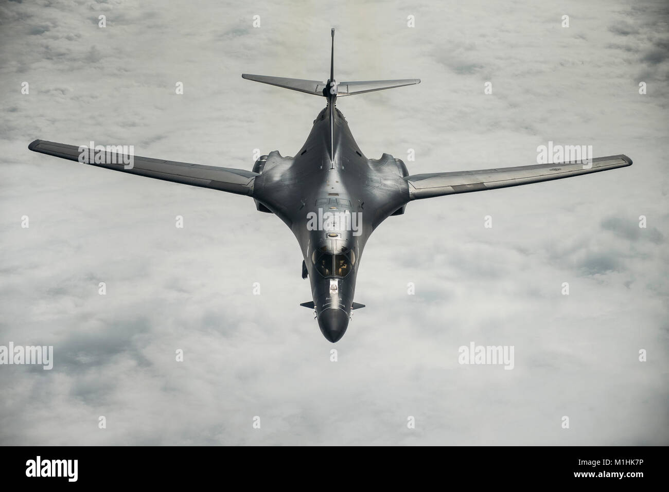 A U.S. Air Force B-1B Lancer, assigned to the 37th Expeditionary Bomb ...