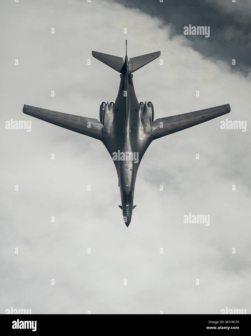 A U.S. Air Force B-1B Lancer, assigned to the 37th Expeditionary Bomb ...