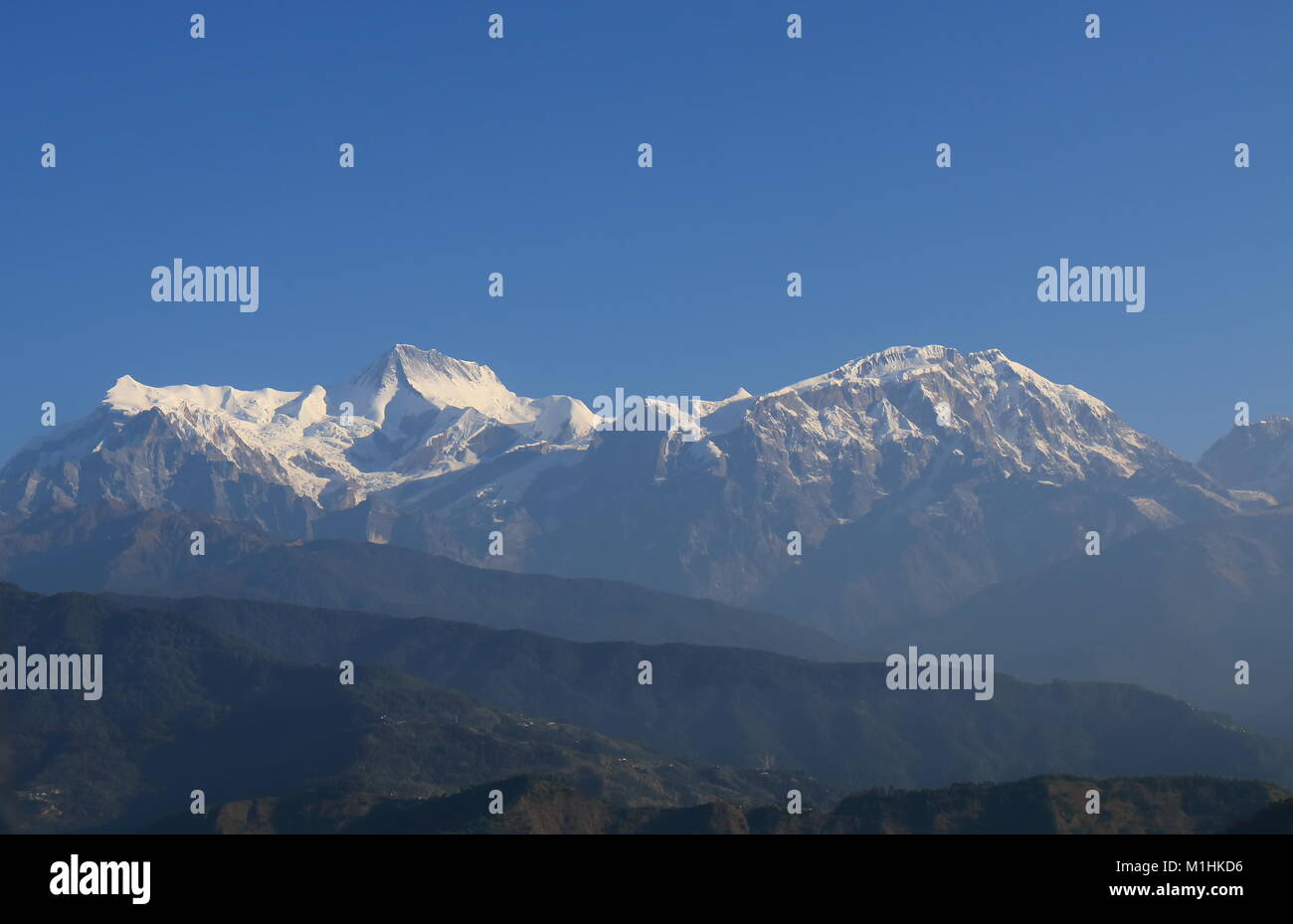 Machhapuchhre Himalaya mountain landscape Annapurna Pokhara Nepal Stock ...