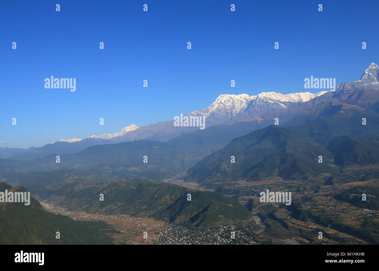 Machhapuchhre Himalaya mountain landscape Annapurna Pokhara Nepal Stock ...