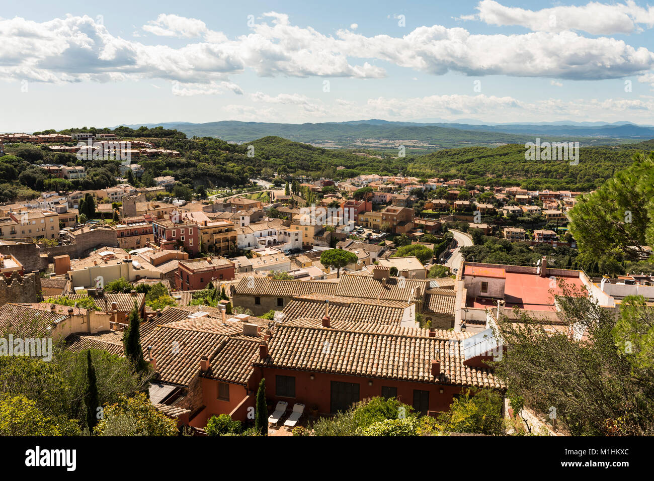 View of Begur, Spain, from the top of Begur castle Stock Photo - Alamy