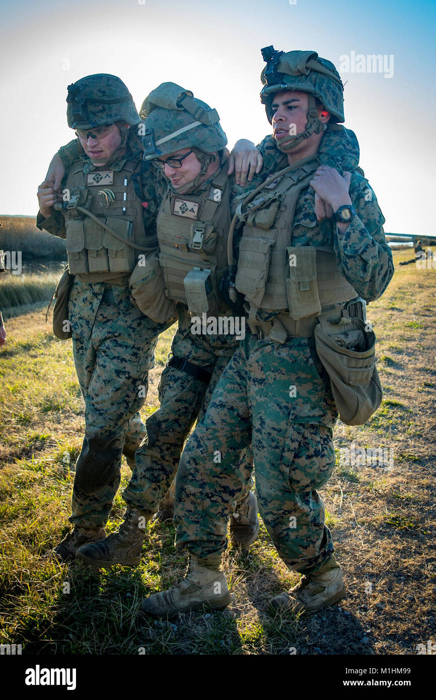 U.S. Marines with Alpha Company, 1st Battalion, 6th Marine Regiment, 2d ...