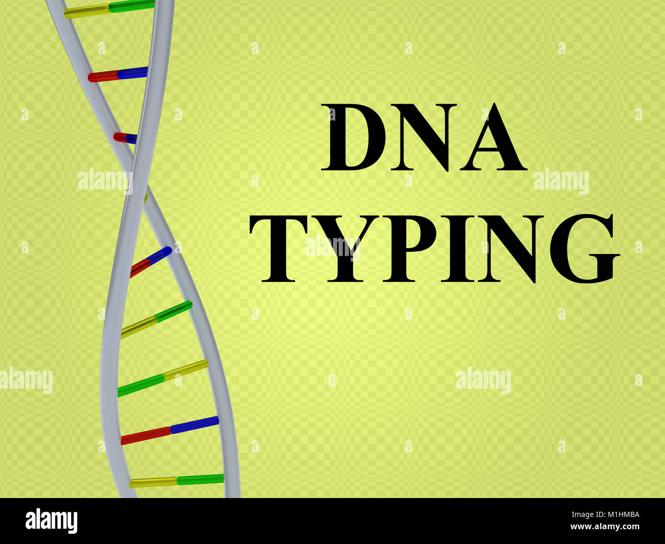 3D illustration of DNA TYPING script with DNA double helix , isolated ...