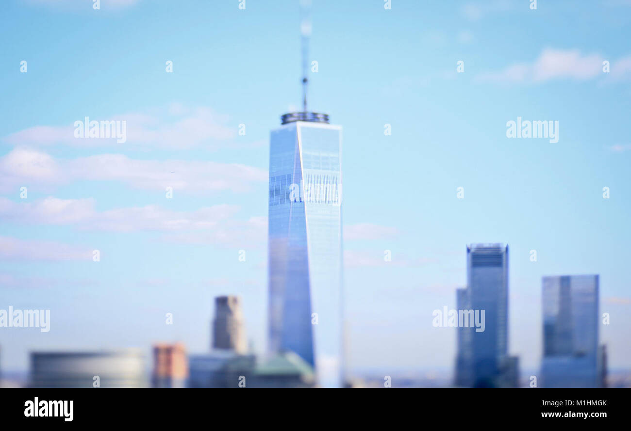 An aerial view of the Freedom Tower, Manhattan, N.Y., as seen from a ...