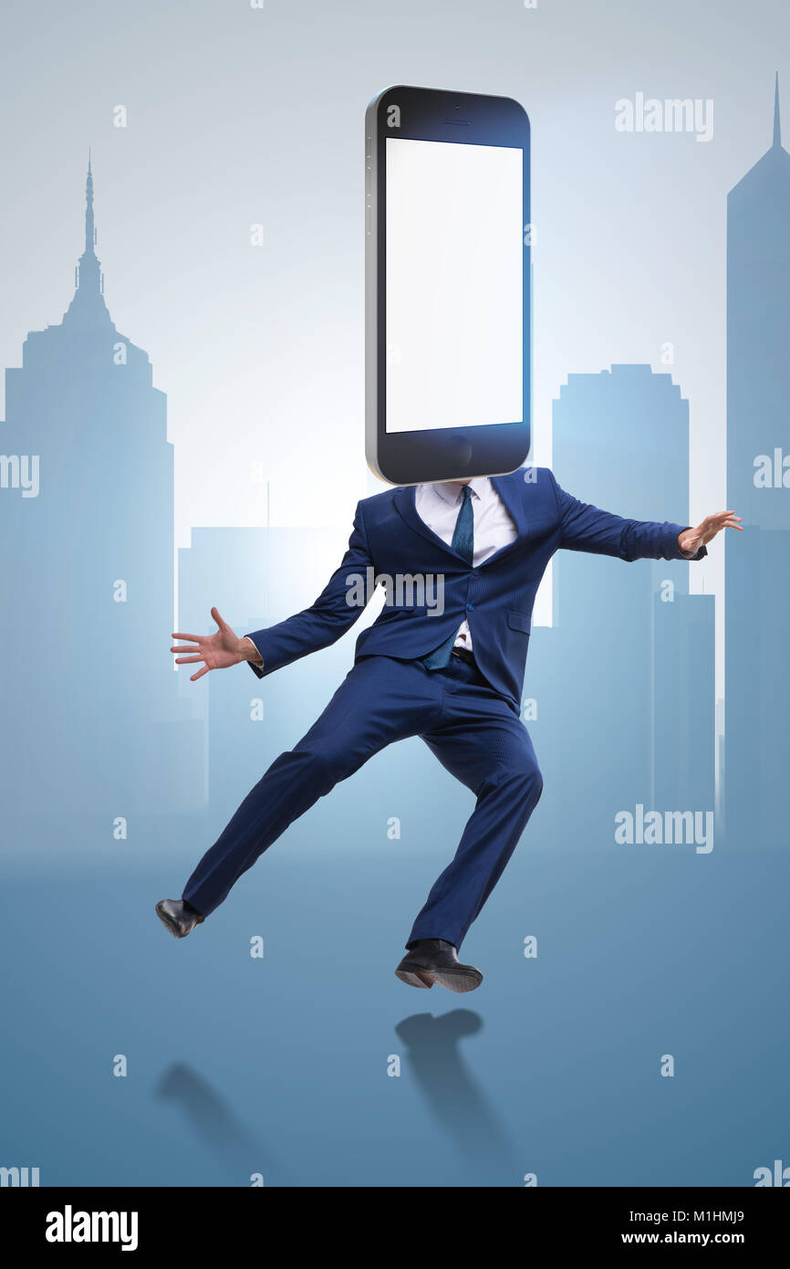 Mobile phone zombie under the influence of smartphone Stock Photo - Alamy