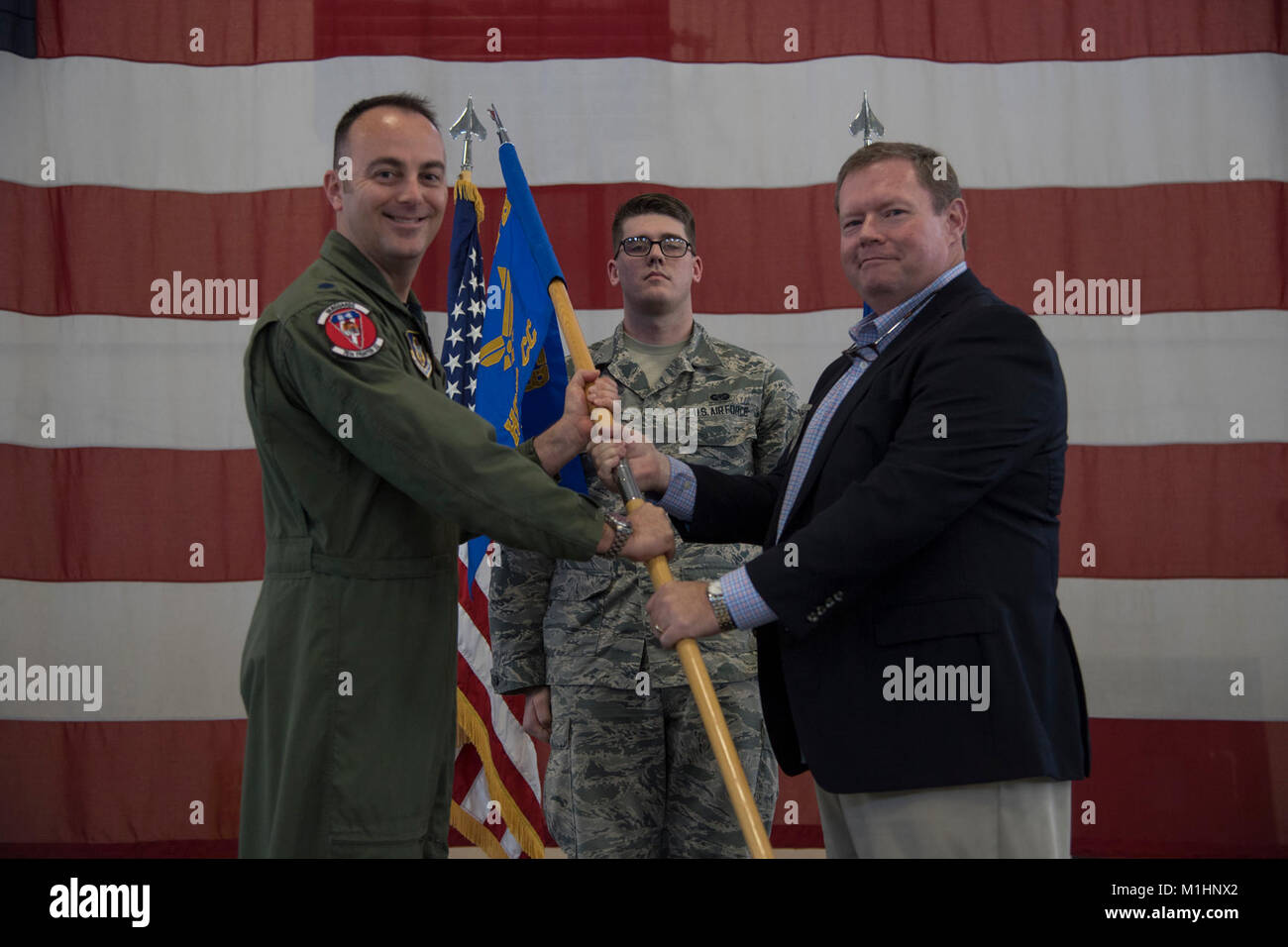 Brad Folsom, incoming 76th Fighter Squadron honorary commander, accepts ...