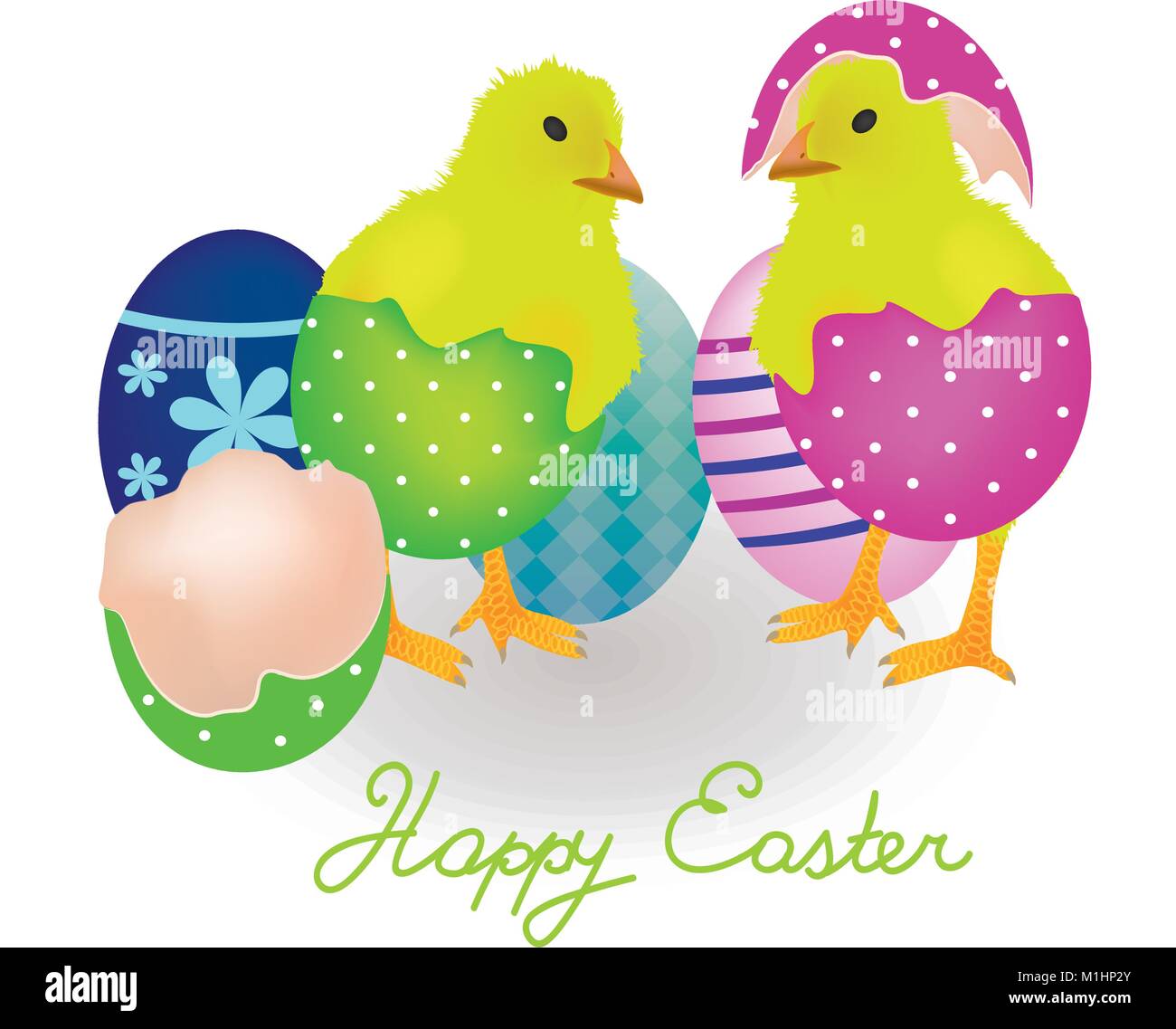 Happy easter two little Stock Vector Images - Alamy