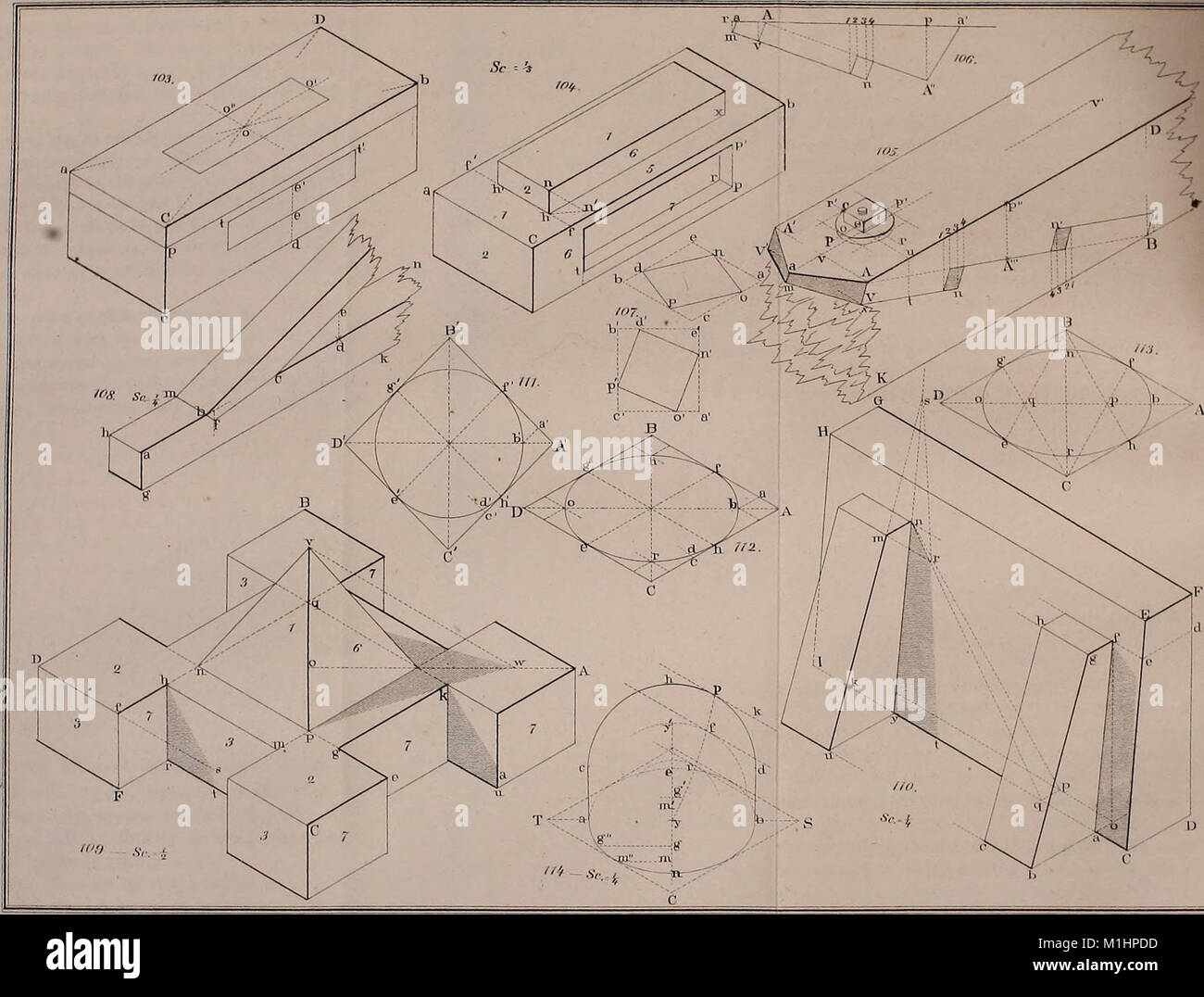 Geometrical drawing instructions hi-res stock photography and images ...