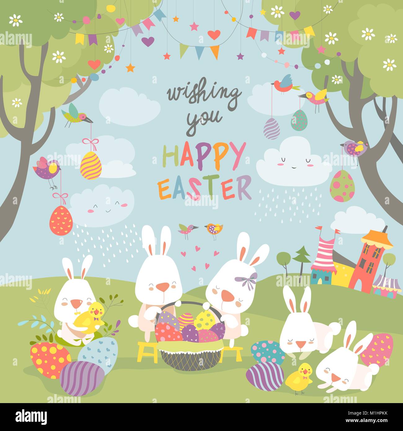 Cute easter bunny hug egg hi-res stock photography and images - Alamy