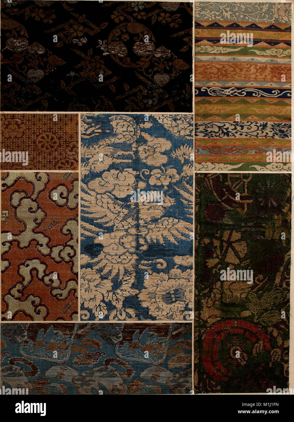 This collection of Oriental textile samples from the 1700s showcases ...