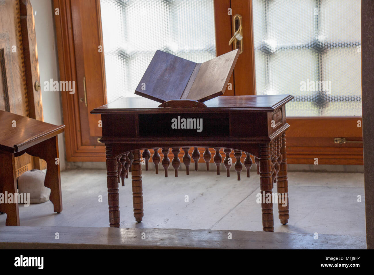 Ottoman Turkish style wooden lectern Stock Photo - Alamy