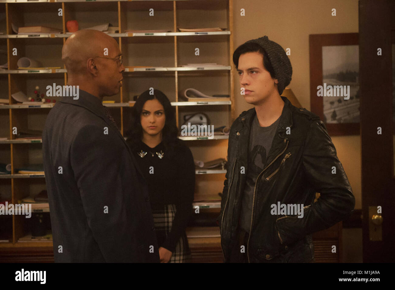 RIVERDALE, l-r: Peter Bryant as Mr. Weatherbee, Camila Mendes as ...