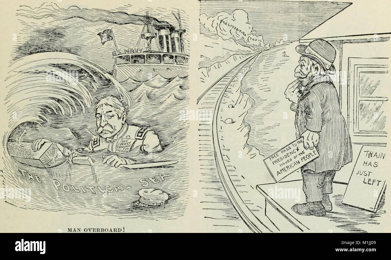 Admiral George Dewey political cartoons (1900 Stock Photo - Alamy