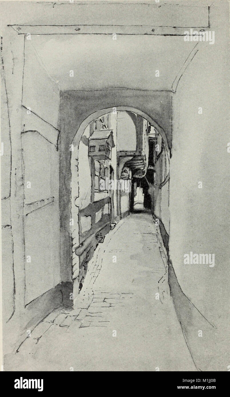 A Bit of Old Tewkesbury, by Hester Frood Stock Photo - Alamy