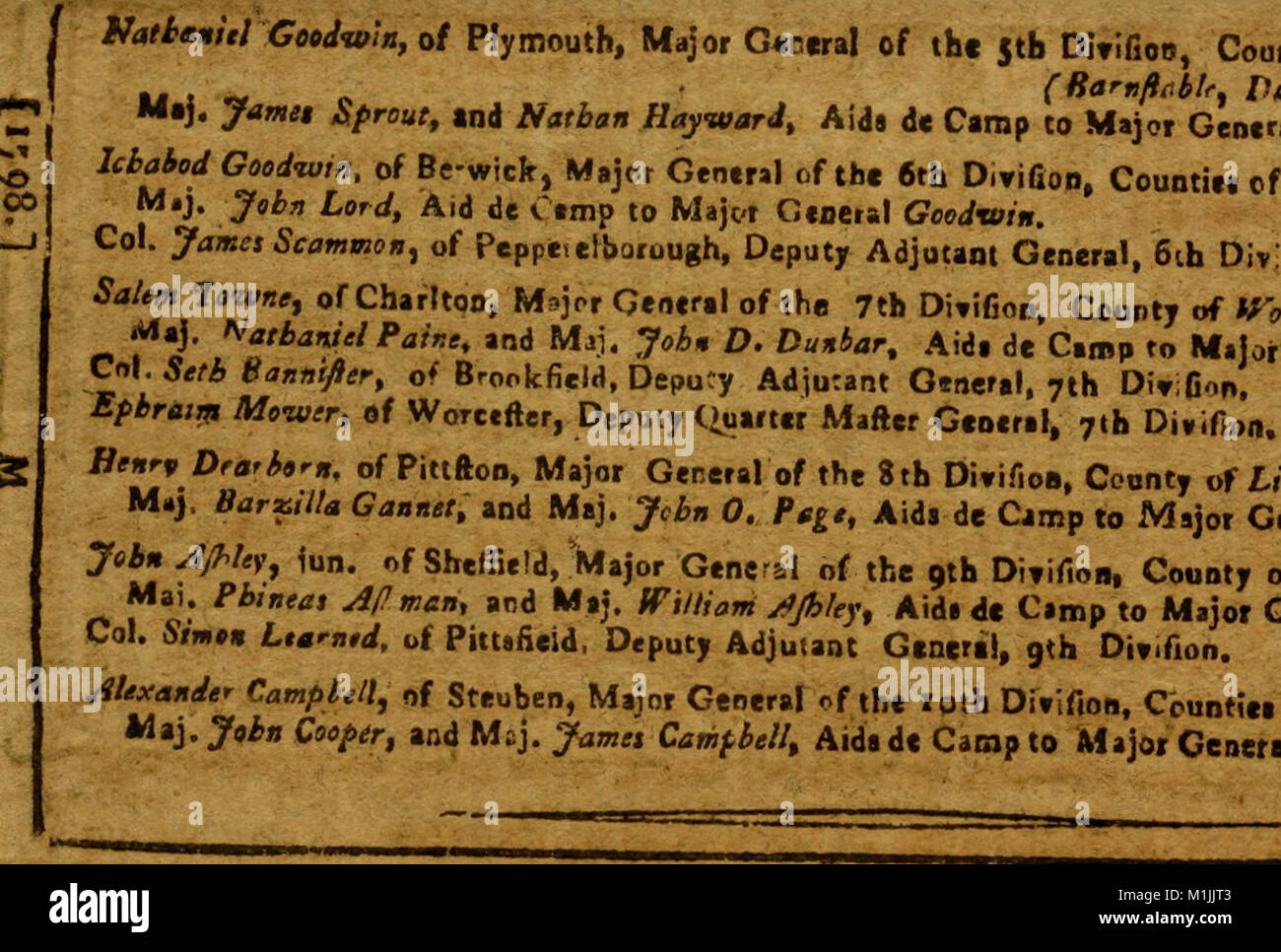 This almanac, published in 1798, provides calendar information ...