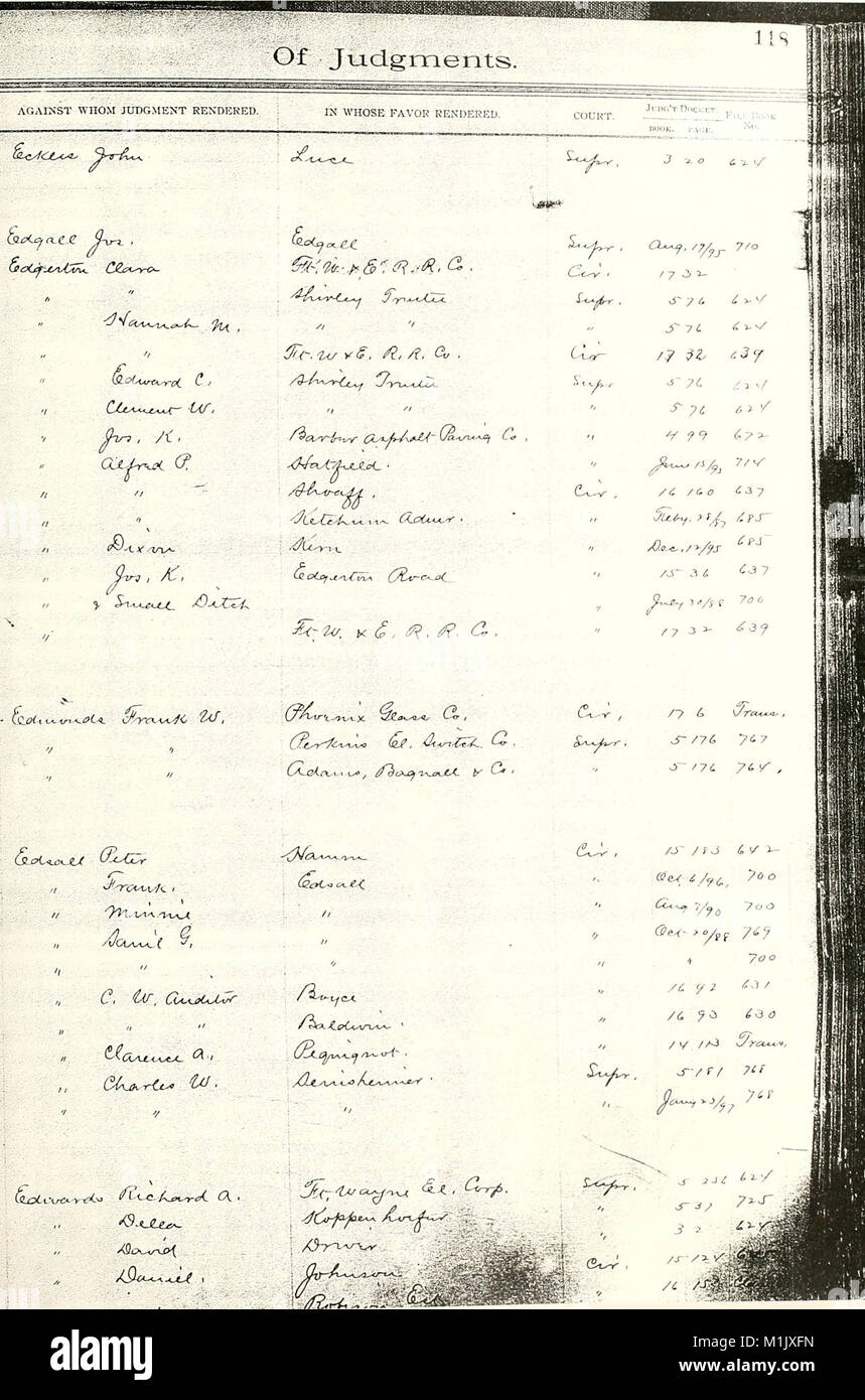 Allen county, Indiana, circuit court record general index (1892 ...