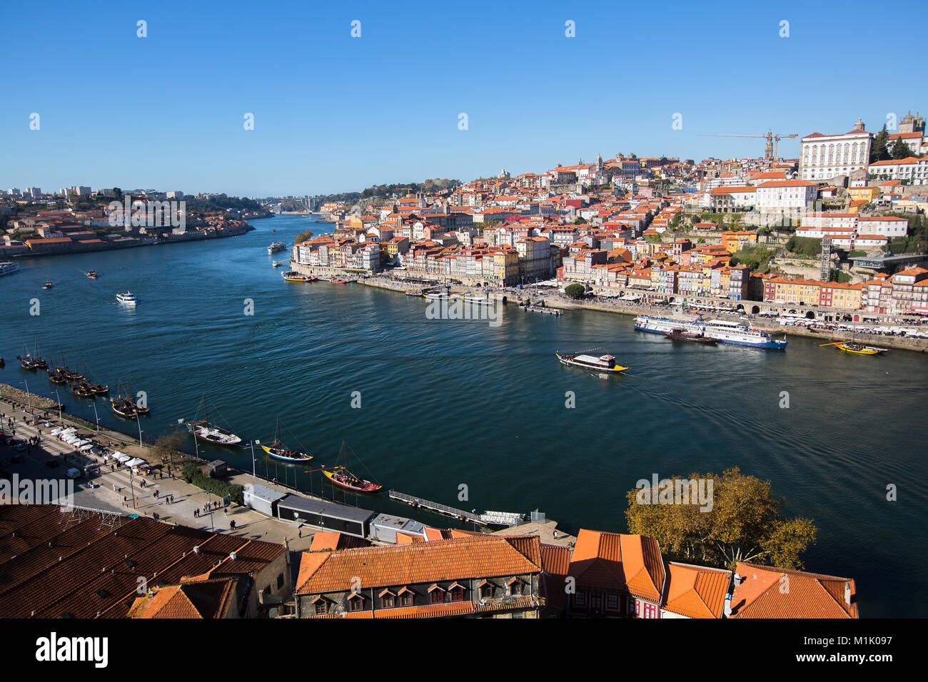 View of Douro river in old Porto downtown, Portugal Stock Photo - Alamy