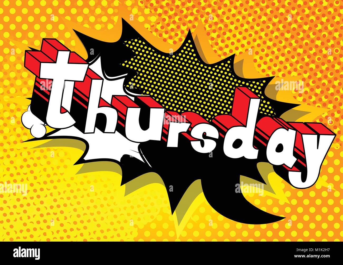 Thursday- Comic book style word on abstract background Stock Vector ...