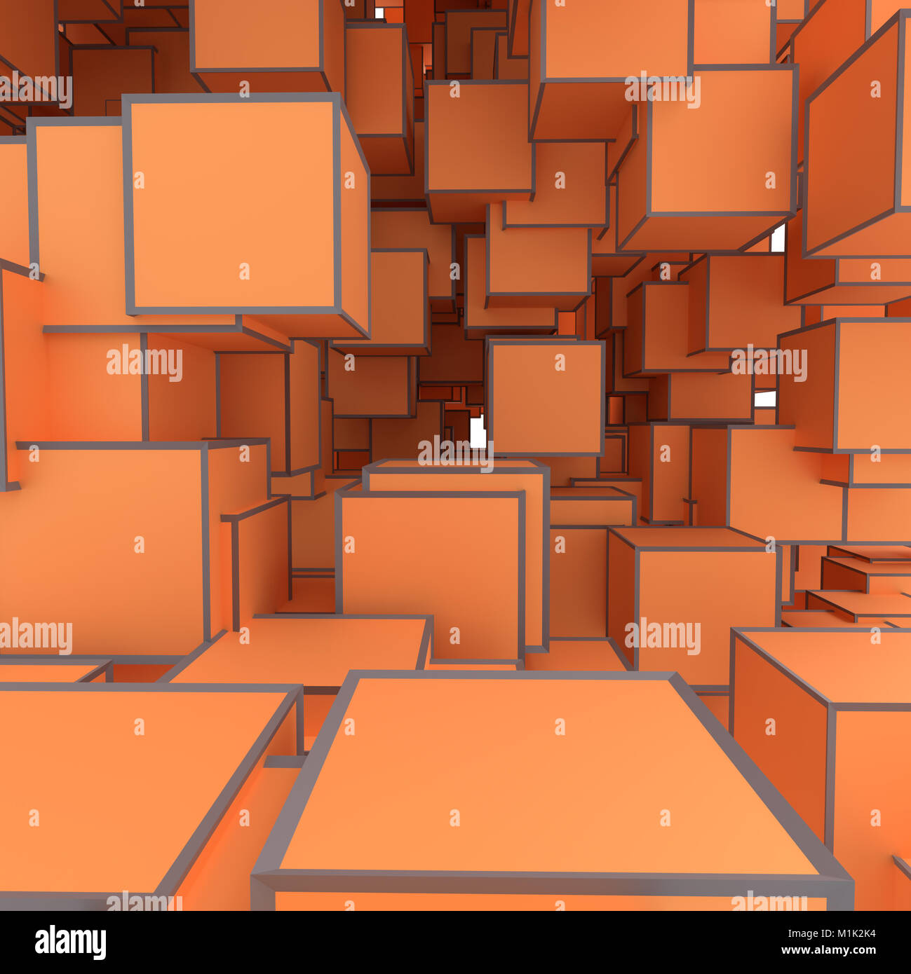 Abstract Image Of Cubes Background In Orange Toned Stock Photo - Alamy