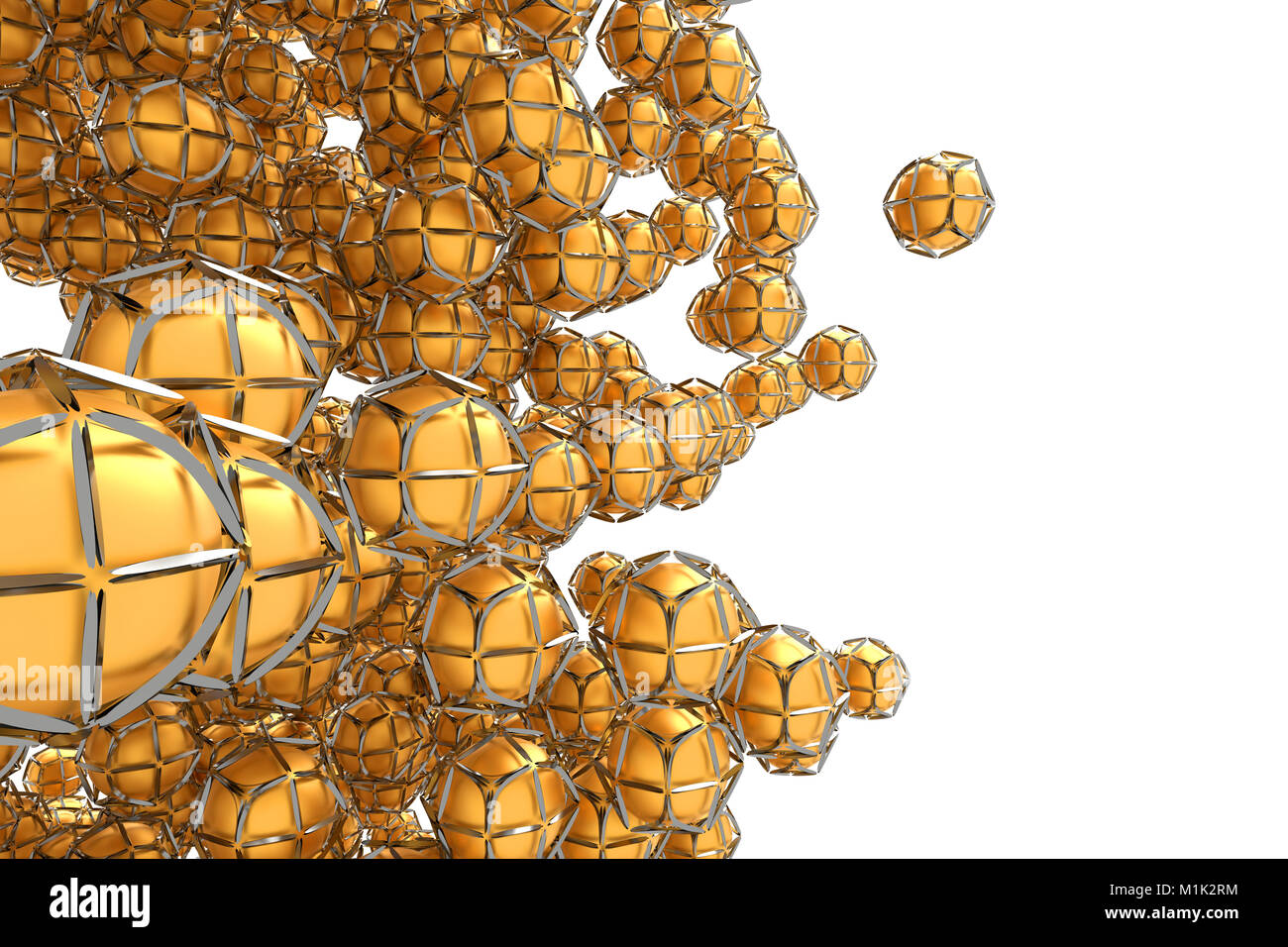 Metal spheres in a frame shell Stock Photo - Alamy